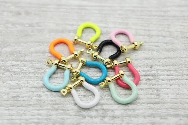 GOLD PLATED NEON ANCHOR SHACKLE COLORED CLASP | CHOOSE COLOR – Beads ...